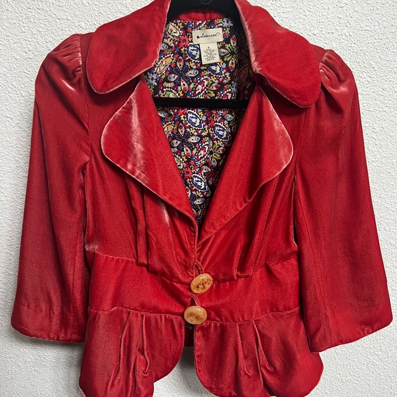 elevenses | Jackets & Coats | Orange Velvet Grop Blazer Jacket Elevens ...